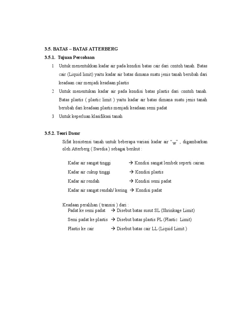 Batas - Batas Atterberg | PDF