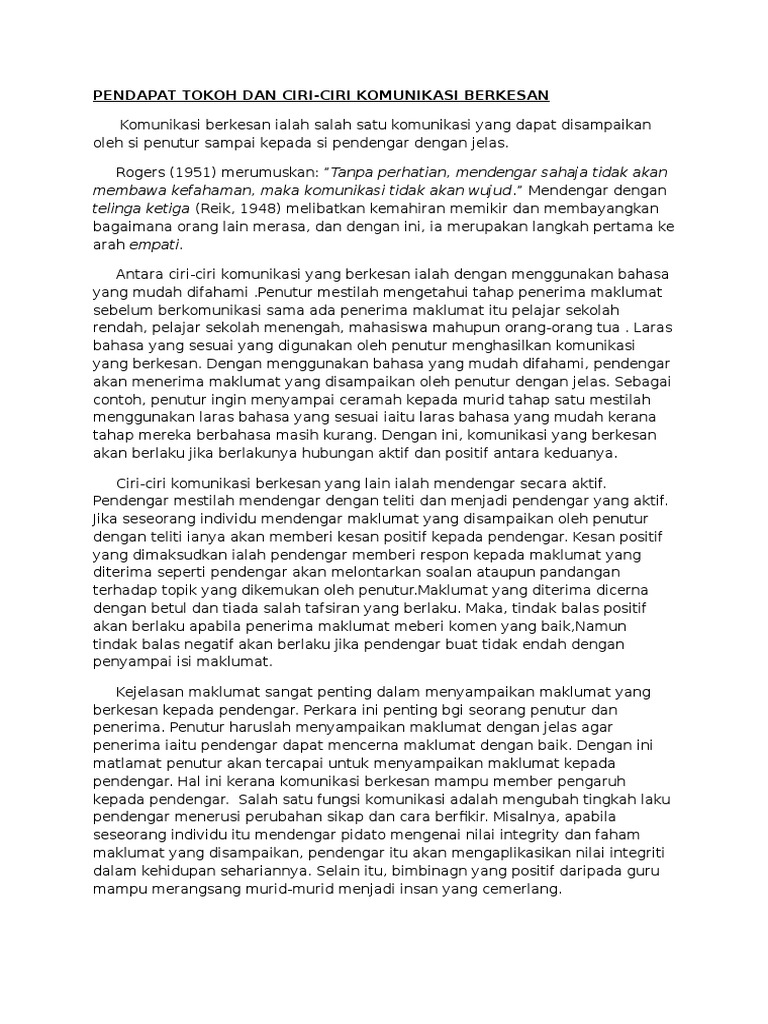 Pendapat Tokoh Dan Ciri | PDF