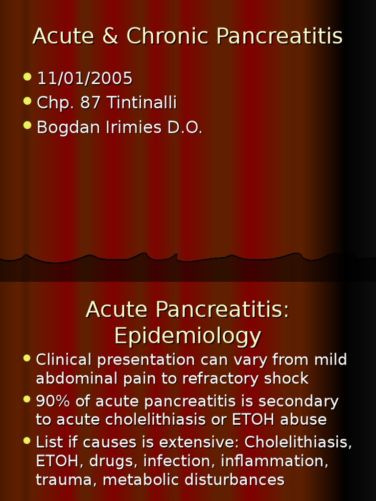 Acute vs Chronic Pancreatitis Overview | PDF | Pancreas | Diseases And ...