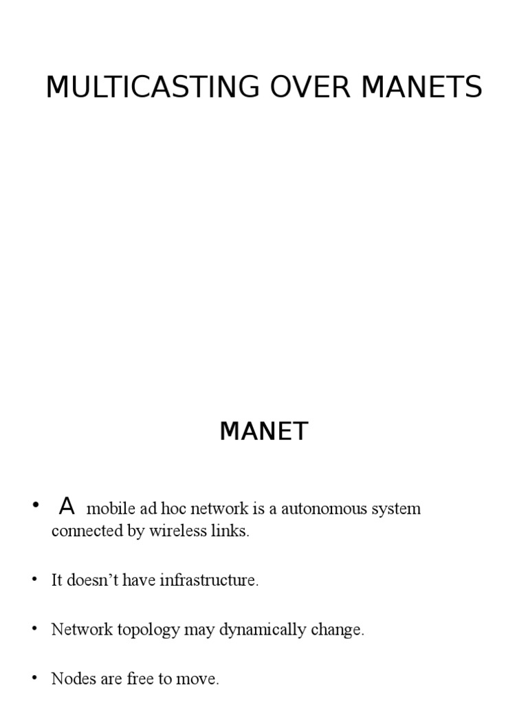 MANET Multicasting Explained | PDF | Multicast | Routing