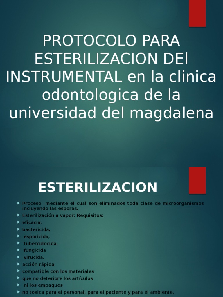 Protocolo para Esterilizacion Del Instrumental | PDF | Esterilización (Microbiología ...