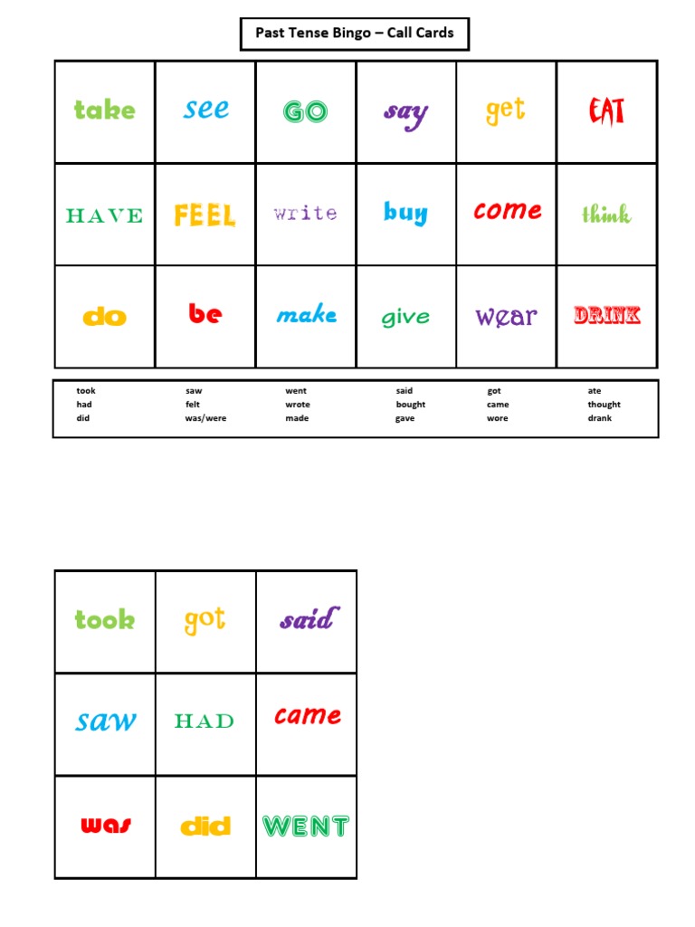 Bingo irregular verbs in past.pdf