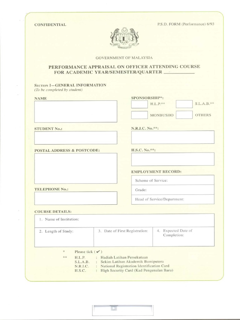 PSD Form | PDF