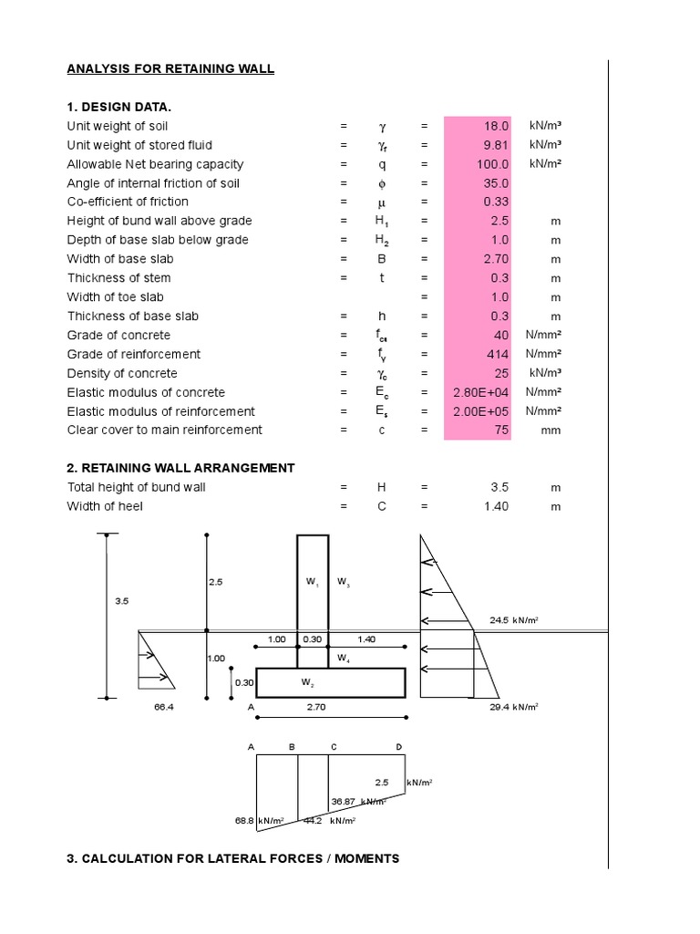 02 Retaining Wall Design | PDF | Solid Mechanics | Physics