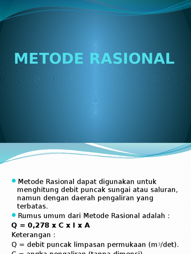 Metode Rasional Rekayasa Hidrologi | PDF | Metode & Bahan Ajar
