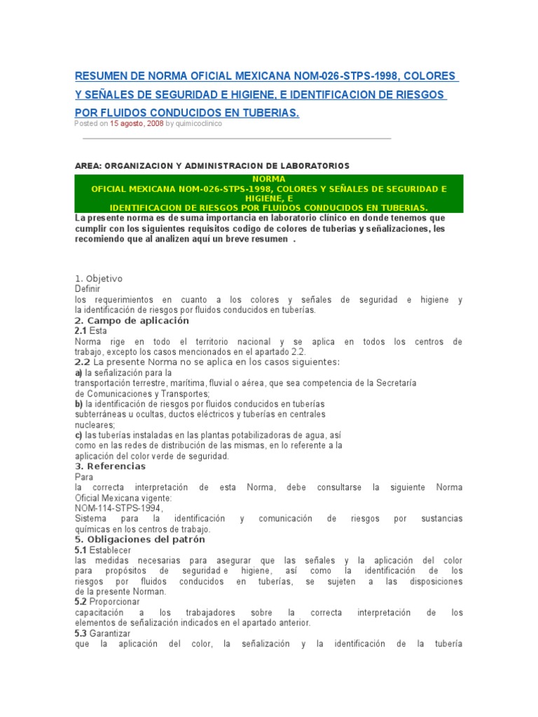 Resumen de Norma Oficial Mexicana Nom 026 | PDF