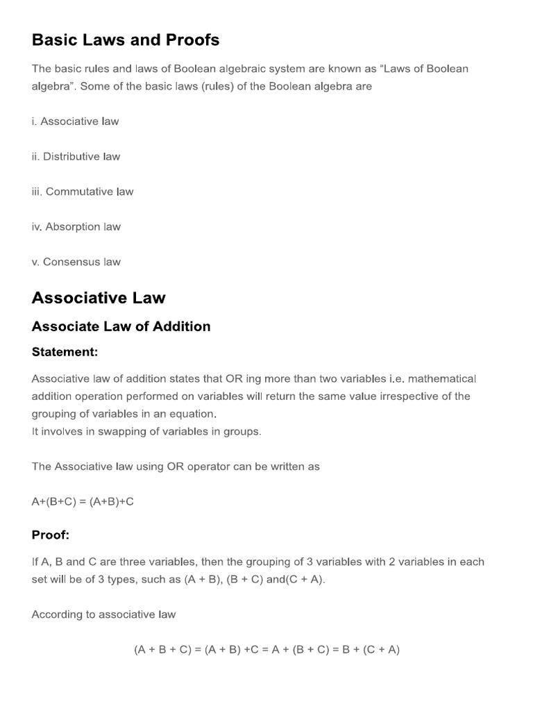 Boolean Algebra Rules and Boolean Algebra Laws PDF | PDF