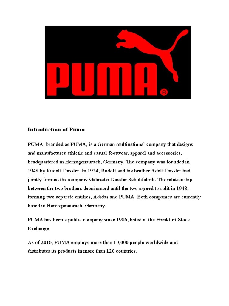 Introduction of Puma | Download Free PDF | Marketing | Retail
