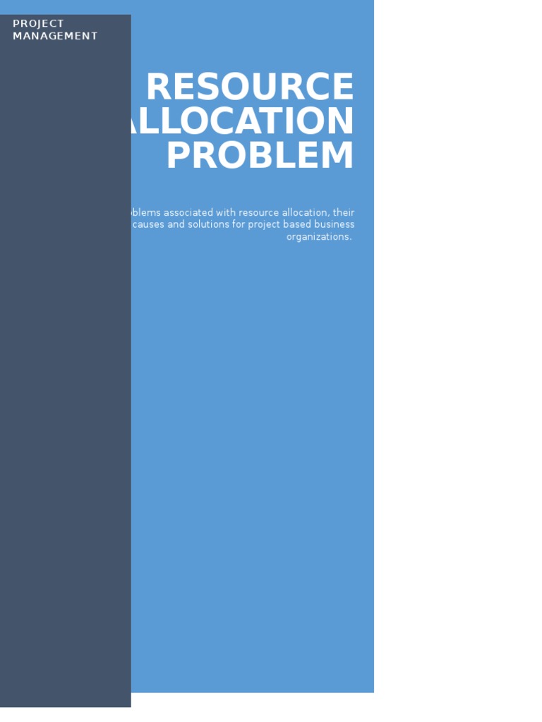 Resource Allocation Problems | PDF | Resource | Scheduling (Production Processes)