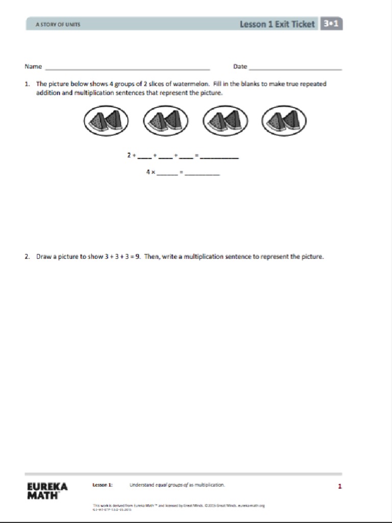 Lesson 1 Exit Ticket | PDF