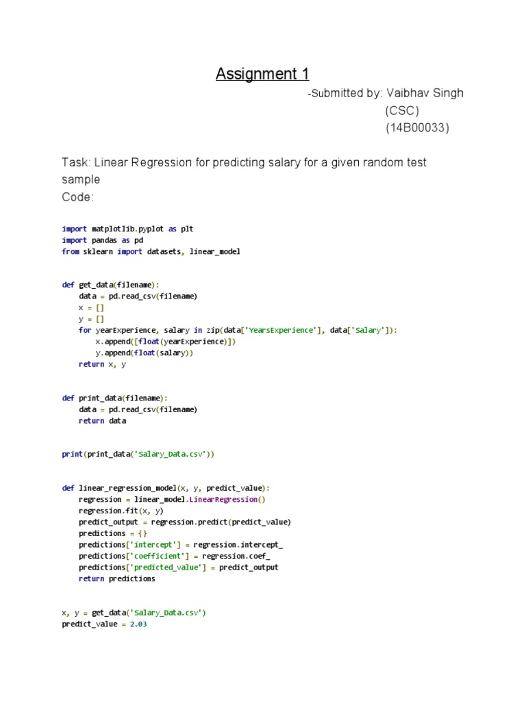 Machine Learning Assignment | PDF