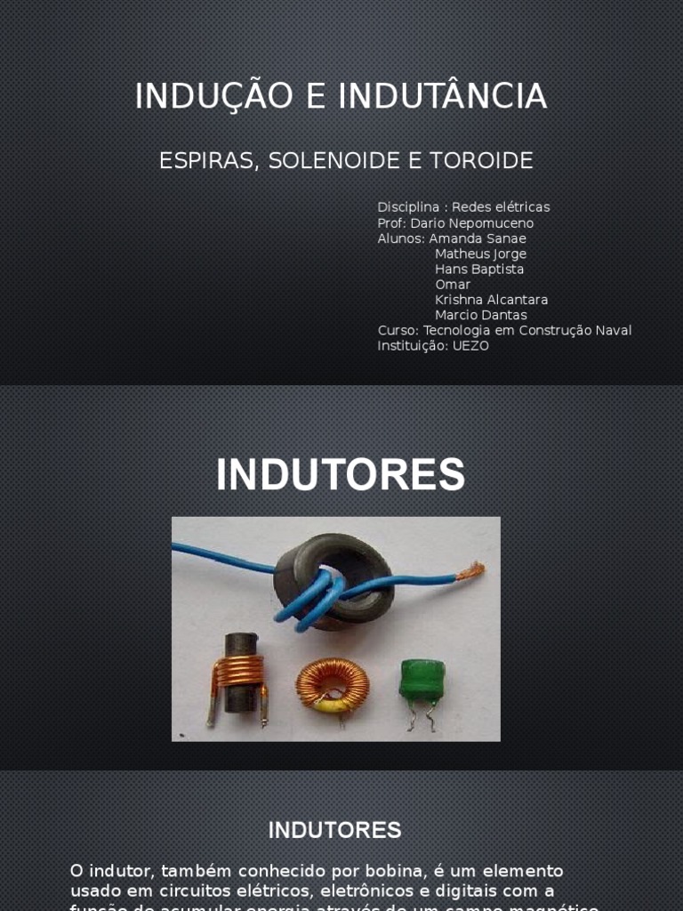 Indução e Indutância Slides | PDF | Indutância | Indutor