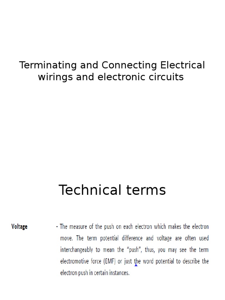 Terminating and Connecting Electrical Wirings and Electronic Circuits ...