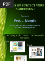 Subject-Verb Agreement Lesson Plan | PDF | Grammatical Number | Plural