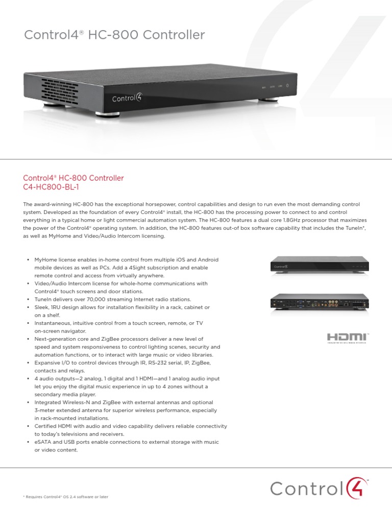 Controller HC 800 | PDF | Hdmi | Digital Audio