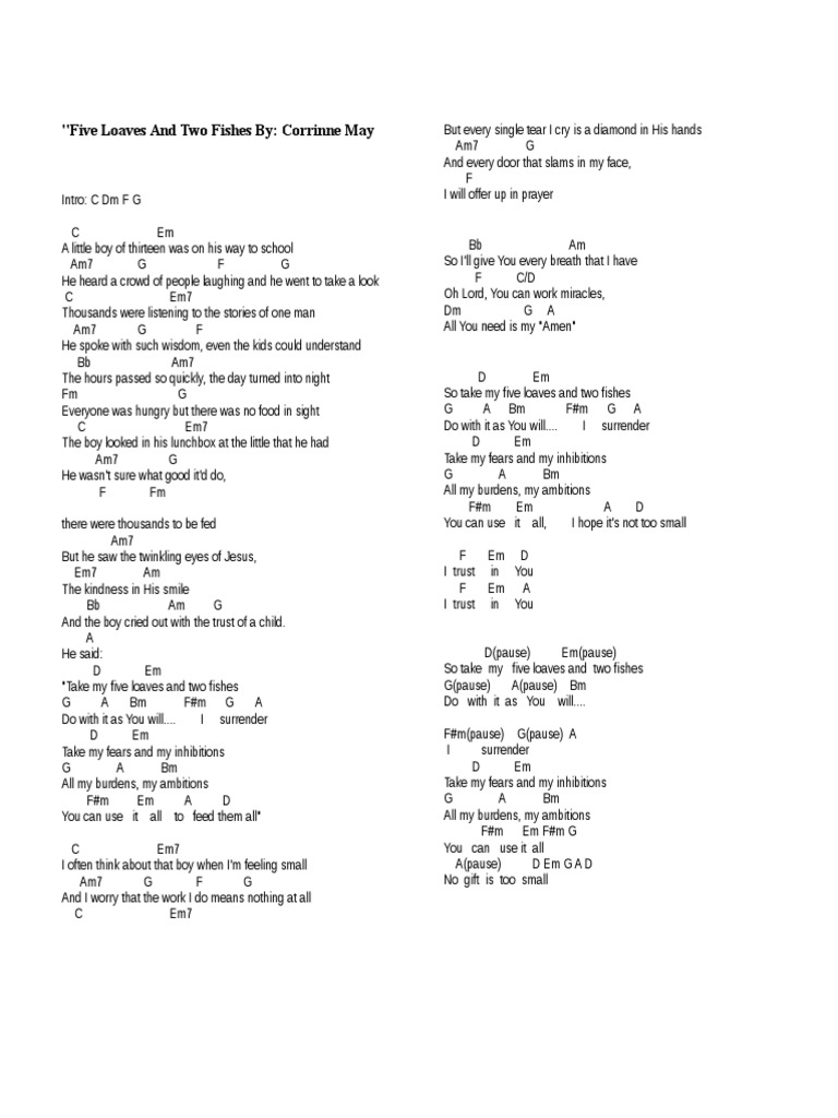 Five Loaves and Two Fishes by | PDF