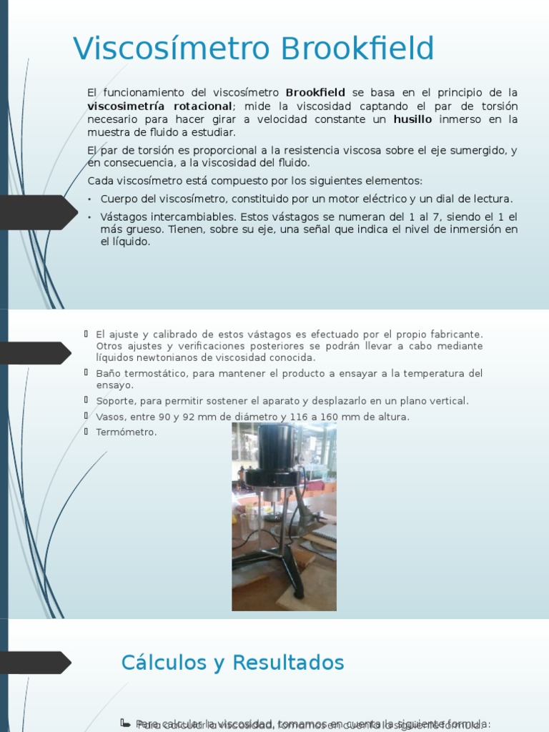 Viscosimetro Brookfield | PDF | Viscosidad | Mecanica clasica