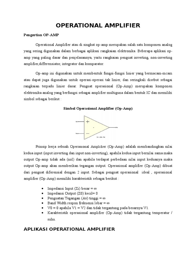 Operational Amplifier | PDF