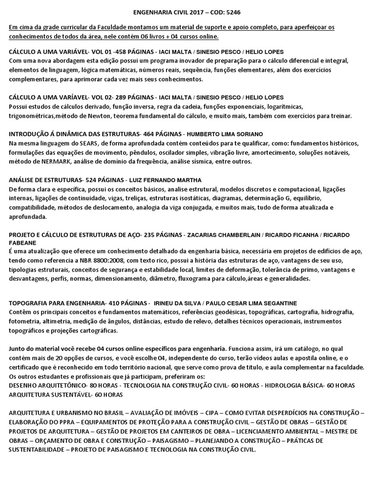 Coleção Completa De Livros E Cursos Online Para Engenharia Civil Pdf