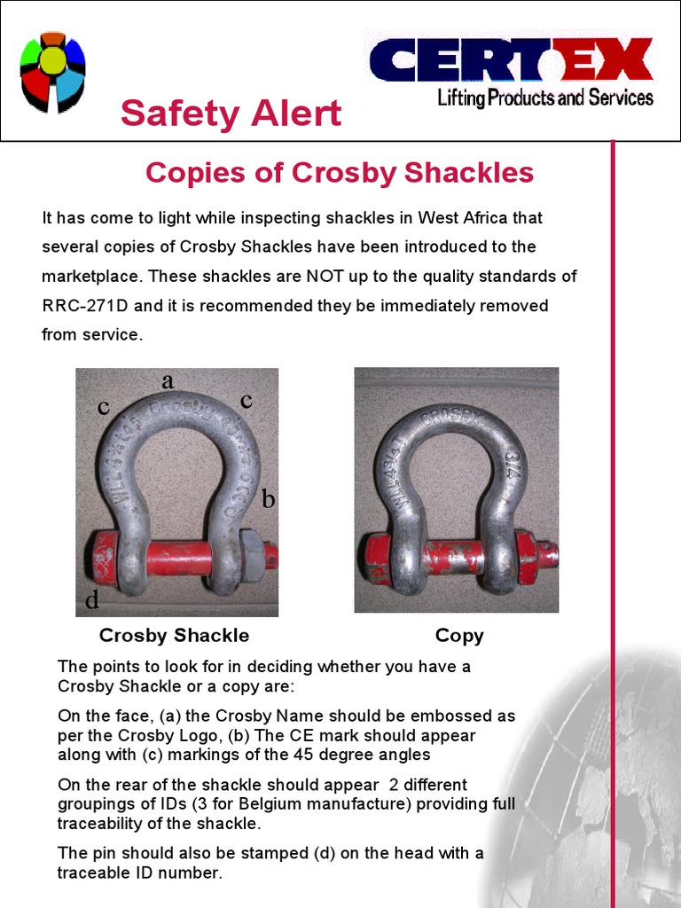 SA CERTEX Fake Crosby Shackles | PDF | Technology & Engineering