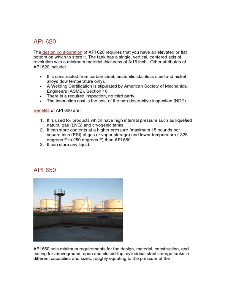 API 620 Comparison | Download Free PDF | Stainless Steel | Steel