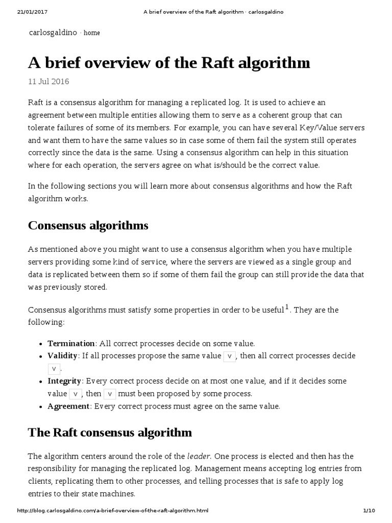A Brief Overview of the Raft Algorithm · Carlosgaldino | Logarithm ...