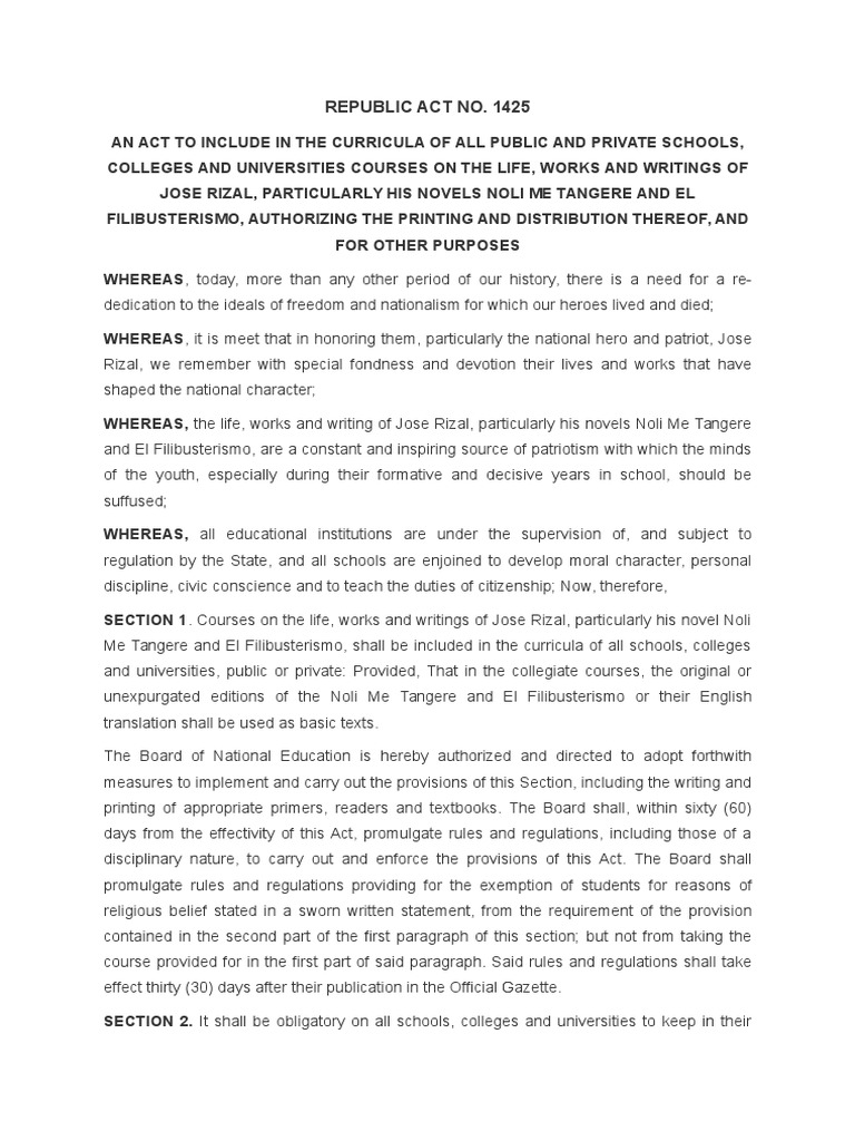 RA 1425 | Government | Politics