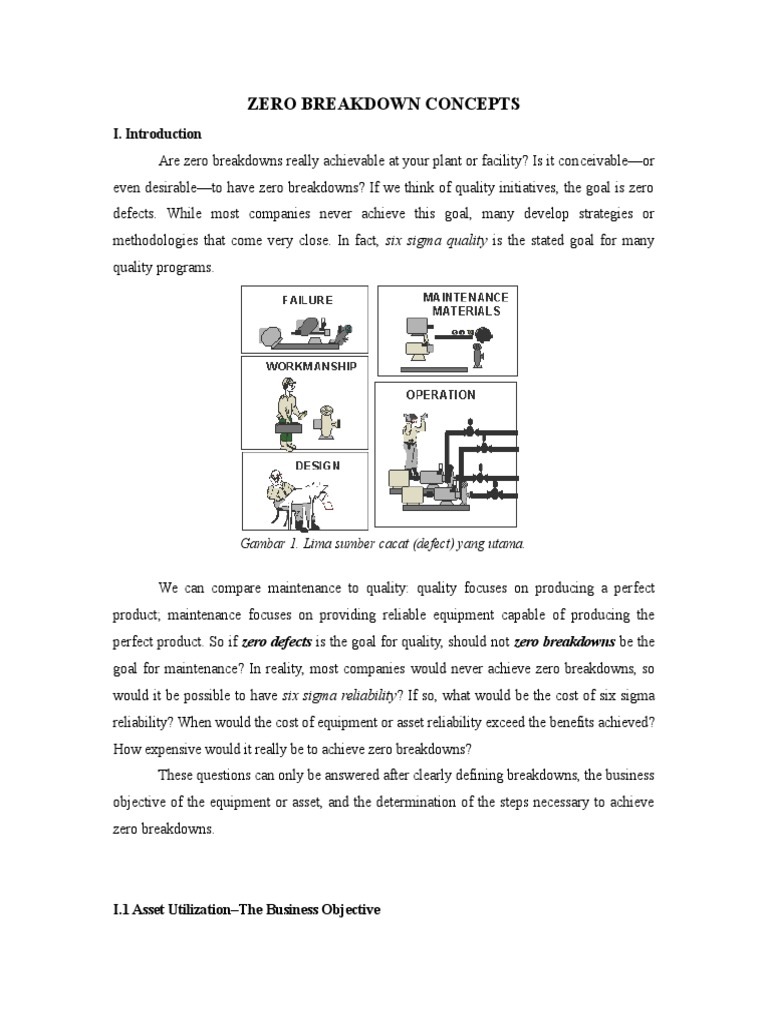 Zero Breakdown Concepts | PDF | Reliability Engineering | Engineering