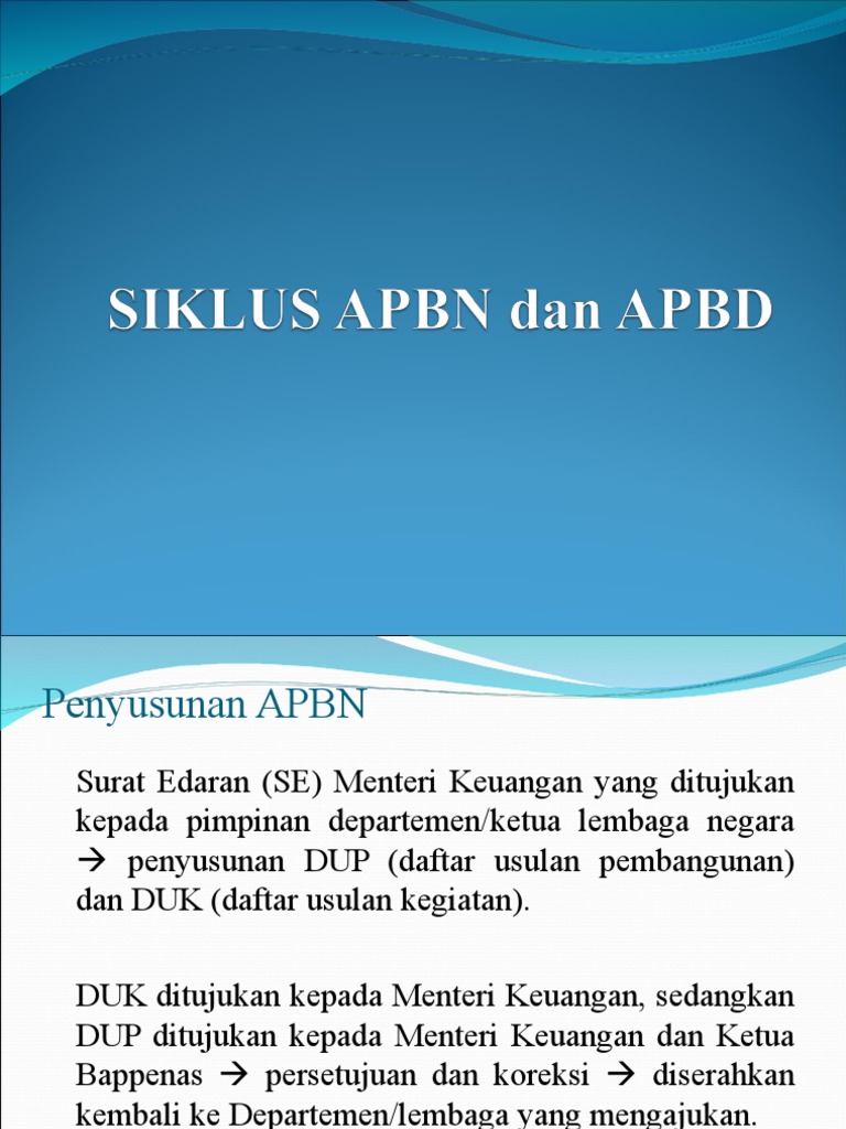 Siklus Penyusunan APBN Indonesia | PDF