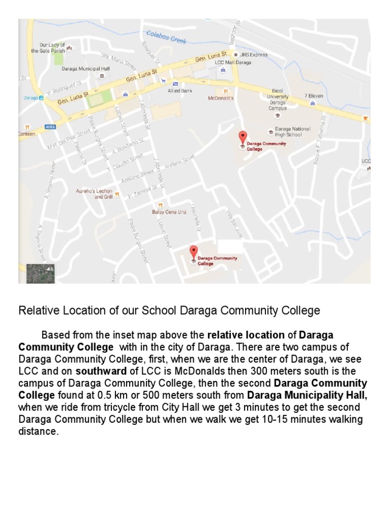 Relative Location of Our School Daraga Community College | PDF