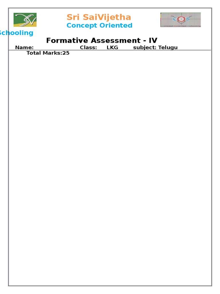 An Assessment of Preschool Learning in Telugu Language Focusing on ...