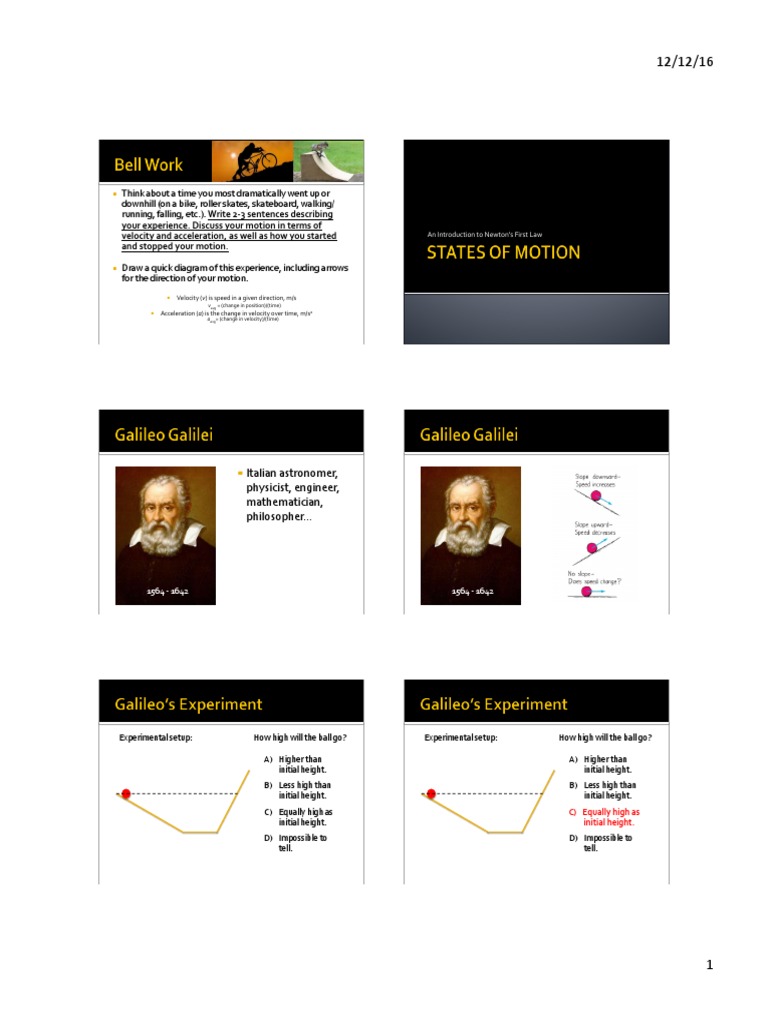 Newtons 1st Law Presentation | PDF | Inertia | Newton's Laws Of Motion