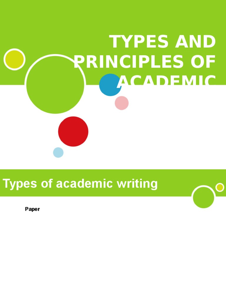 Types & Principles of Academic Writing | PDF | Essays | Thesis