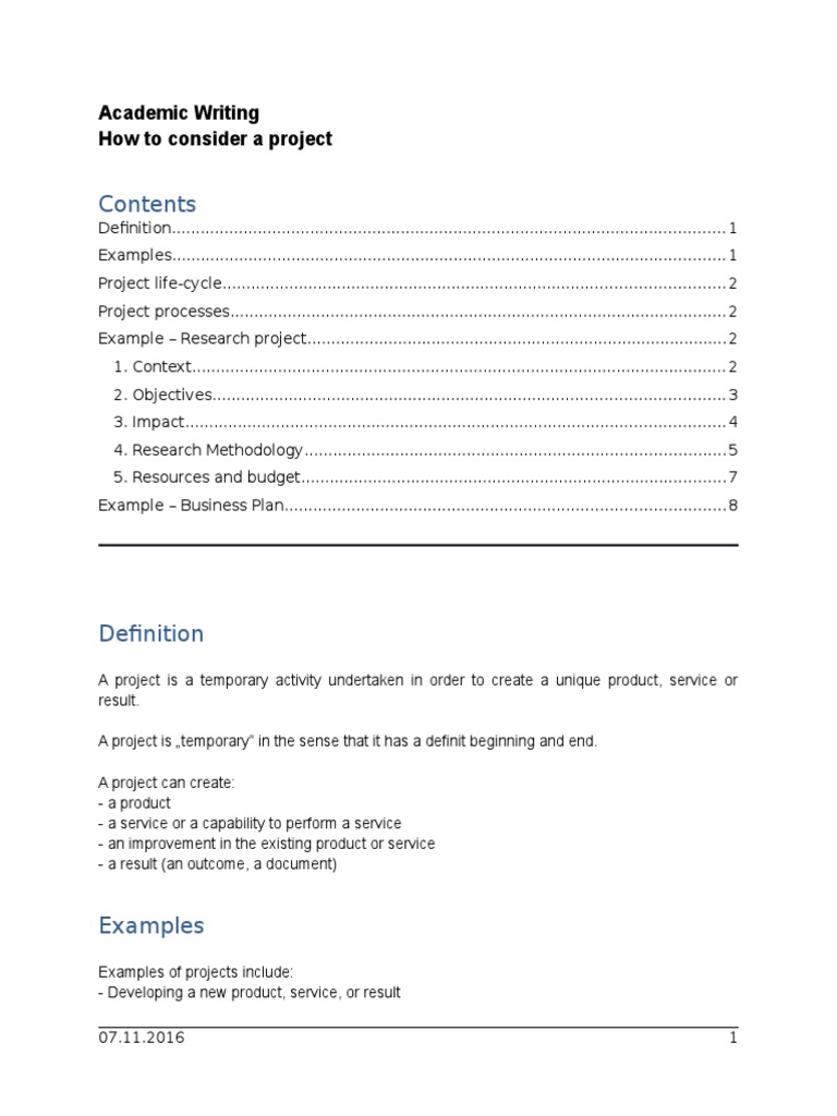 Academic Writing How To Consider A Project | PDF | Business Process ...