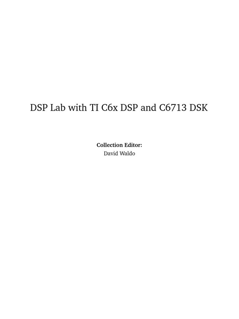 DSP Lab With Ti c6x DSP and c6713 DSK 6.3 | PDF | Instruction Set ...
