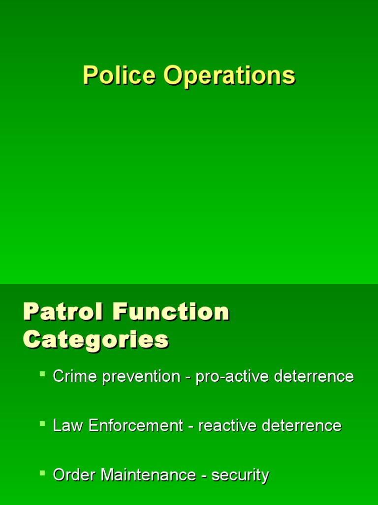 Lecture 6 Police Operations | PDF