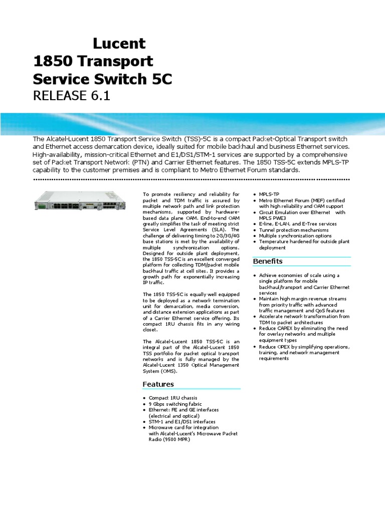 1850 TSS-5C Datasheet | PDF | Network Architecture | Computer Network