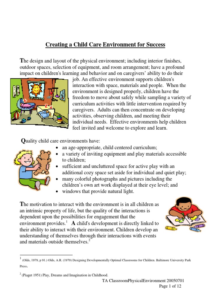 Creating Childcare Environment For Success | PDF | Child Care ...