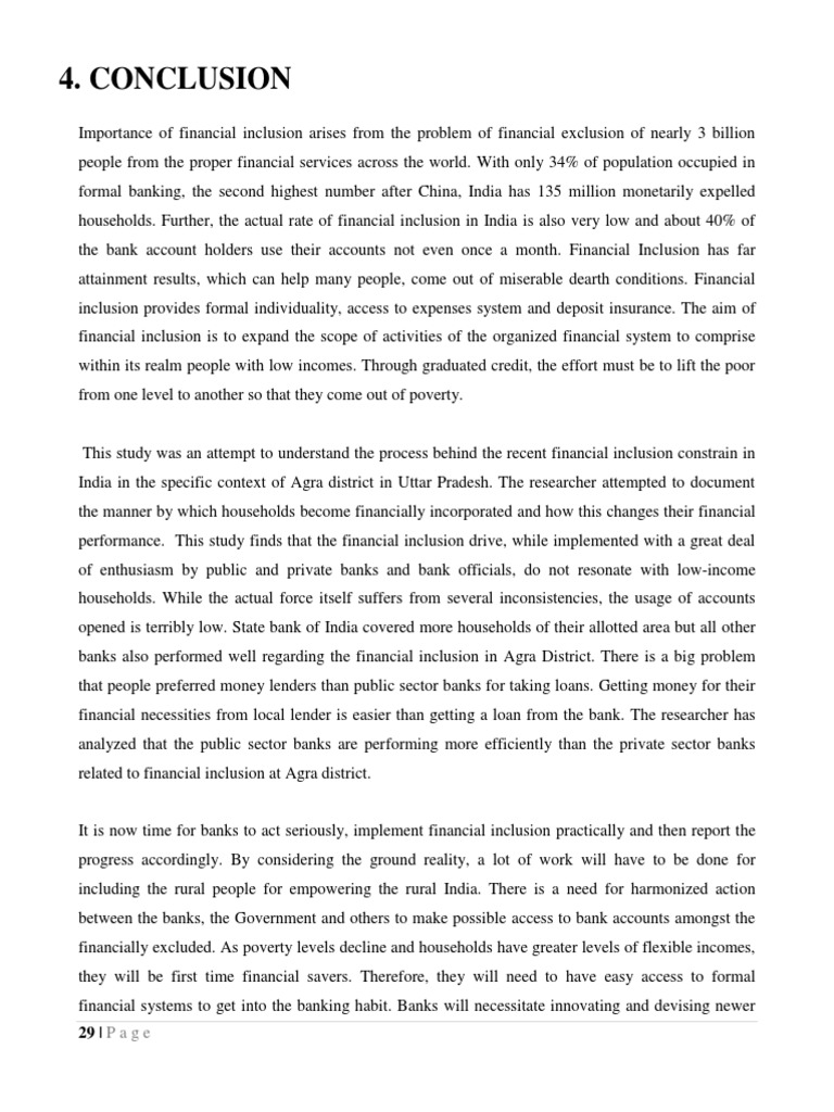 13 - Conclusion and Suggestions | PDF | Financial Inclusion | Banks
