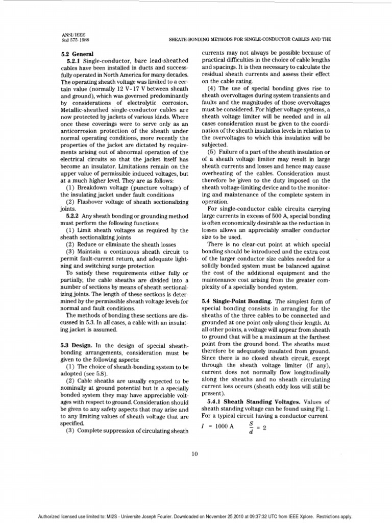 IEEE 575 For Single Core Bonding and Sheath Bonding PDF | PDF ...