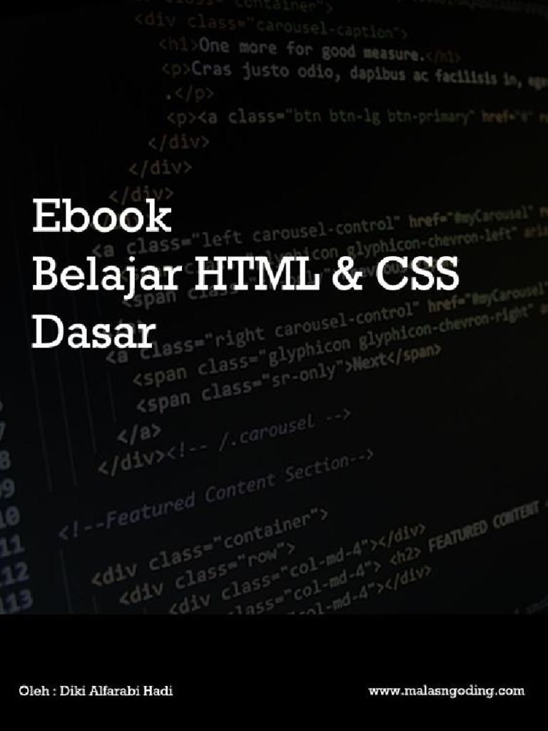 Belajar HTML Dasar Pengertian HTML v2 | PDF Belajar HTML Dasar Pengertian HTML v2 | PDF