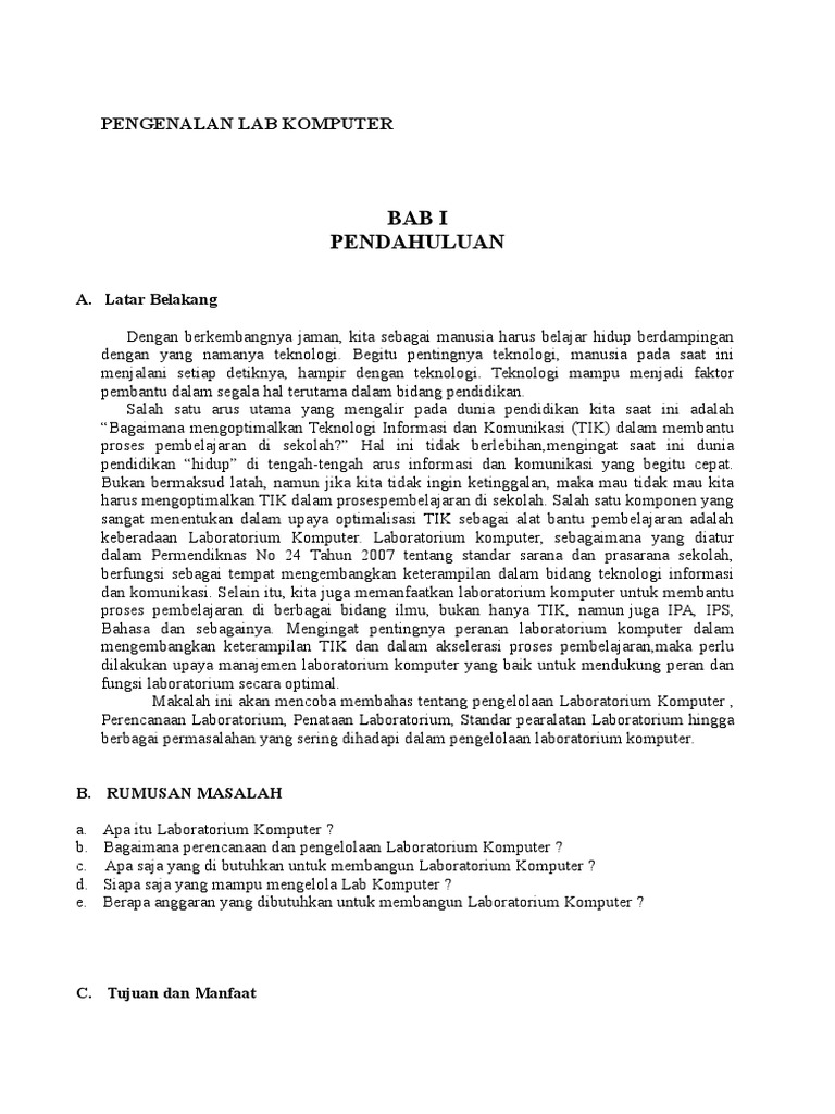 Manfaat dan Pengelolaan Lab Komputer | PDF