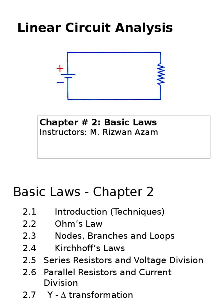 Linear Circuit Analysis: Chapter # 2: Basic Laws | PDF | Series And Parallel Circuits ...