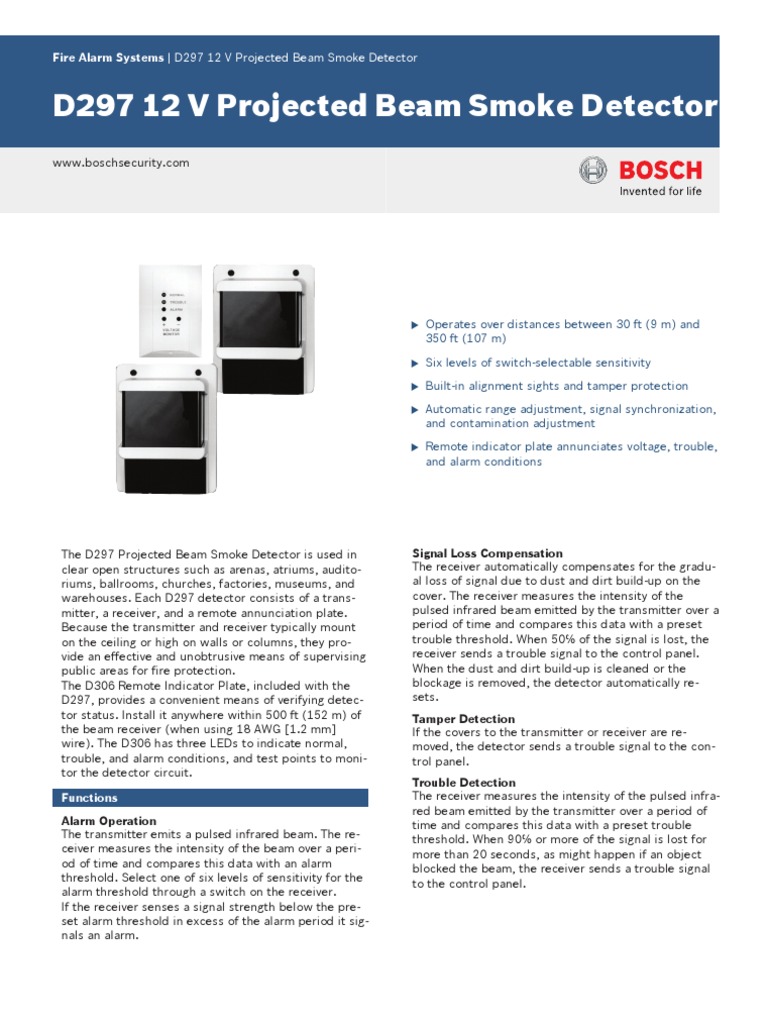 BOSCH Projected Smoke D297 | PDF | Security Alarm | Electricity