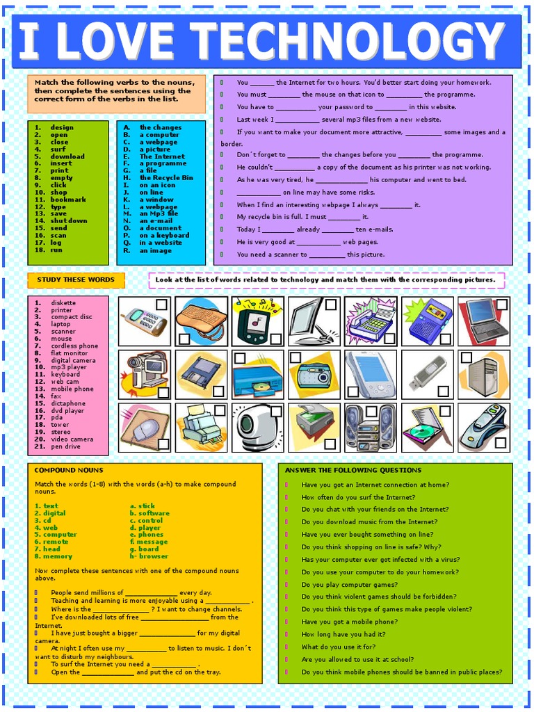 Technology Worksheet | PDF | Web Page | Image Scanner
