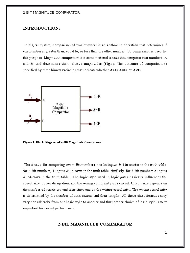 Figure 1. Block Diagram of N-Bit Magnitude Comparator | PDF | Science ...