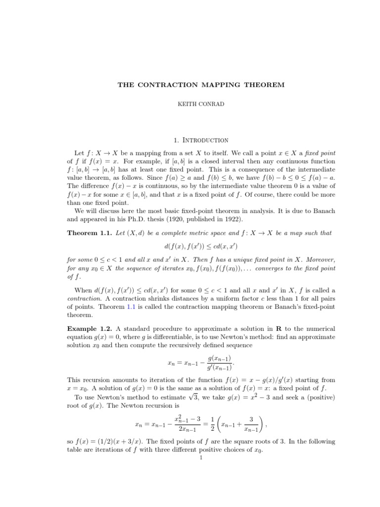 Contraction Mapping Theorem - General Sense | PDF | Trigonometric Functions | Continuous Function