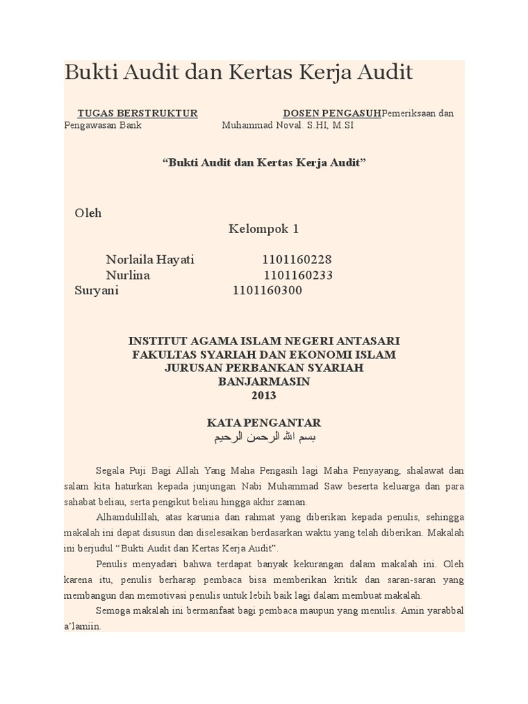 Bukti Audit dan KKA | PDF