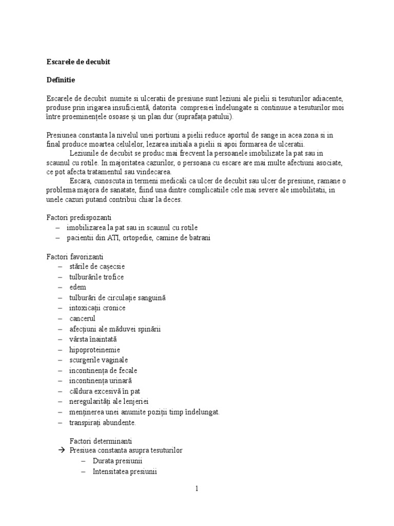 Escarele de Decubit | PDF