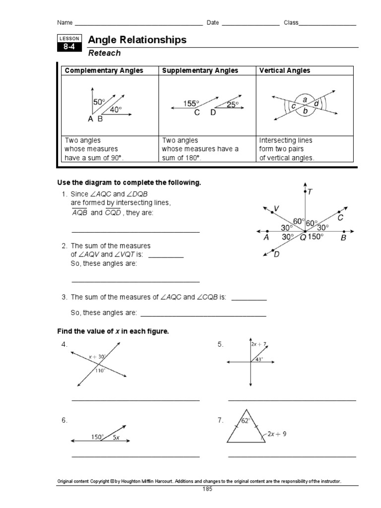 Angles Relationships | PDF
